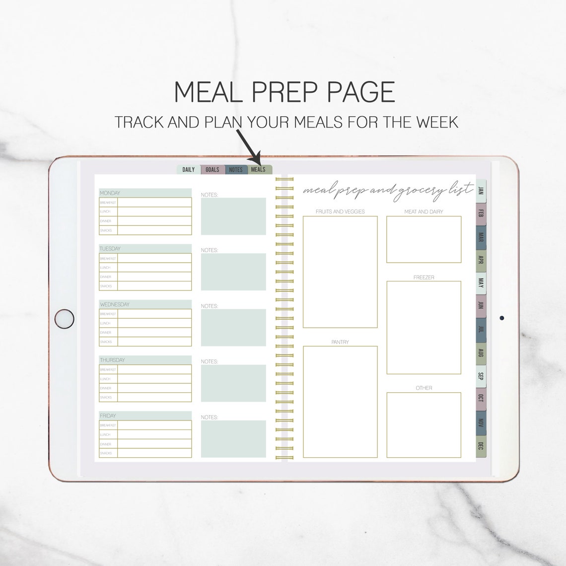 Undated Digital Planner (blue) - Yearly, Weekly, Monthly | for Ipad ...