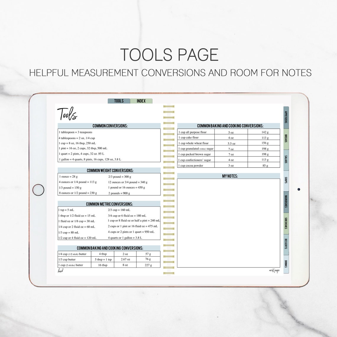 Digital Recipe Book blue | Etsy