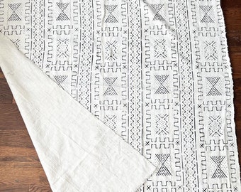 Authentic African Handmade Bogolan Mud Cloth Plain White/beige - Etsy