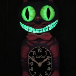 Pink & Purple Smiling Kit Cat Clock - Etsy