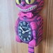 Pink & Purple Smiling Kit Cat Clock - Etsy