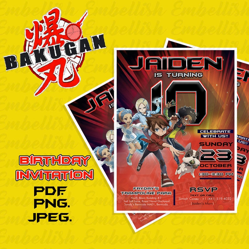 Bakugan Birthday Invite - Etsy