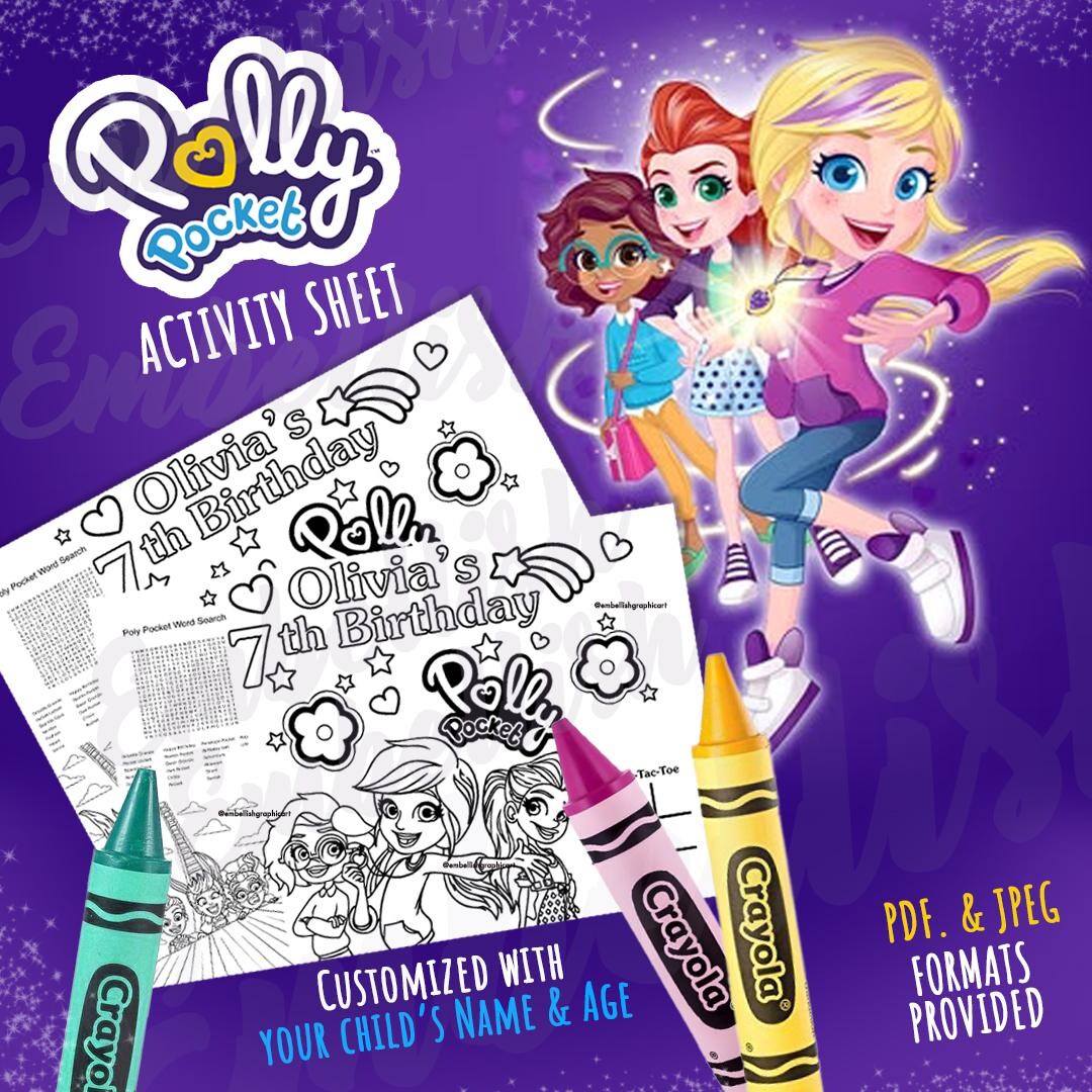 Poly Pocket Kid's Birthday Party Activity Page - Etsy