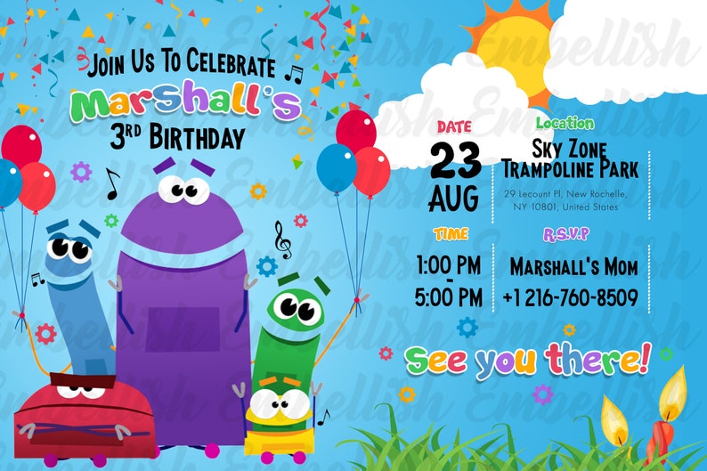 Storybots Kids Party Theme Birthday Invite - Etsy