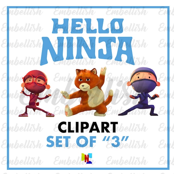 Hello Ninja Clipart Set of 3 - Etsy UK