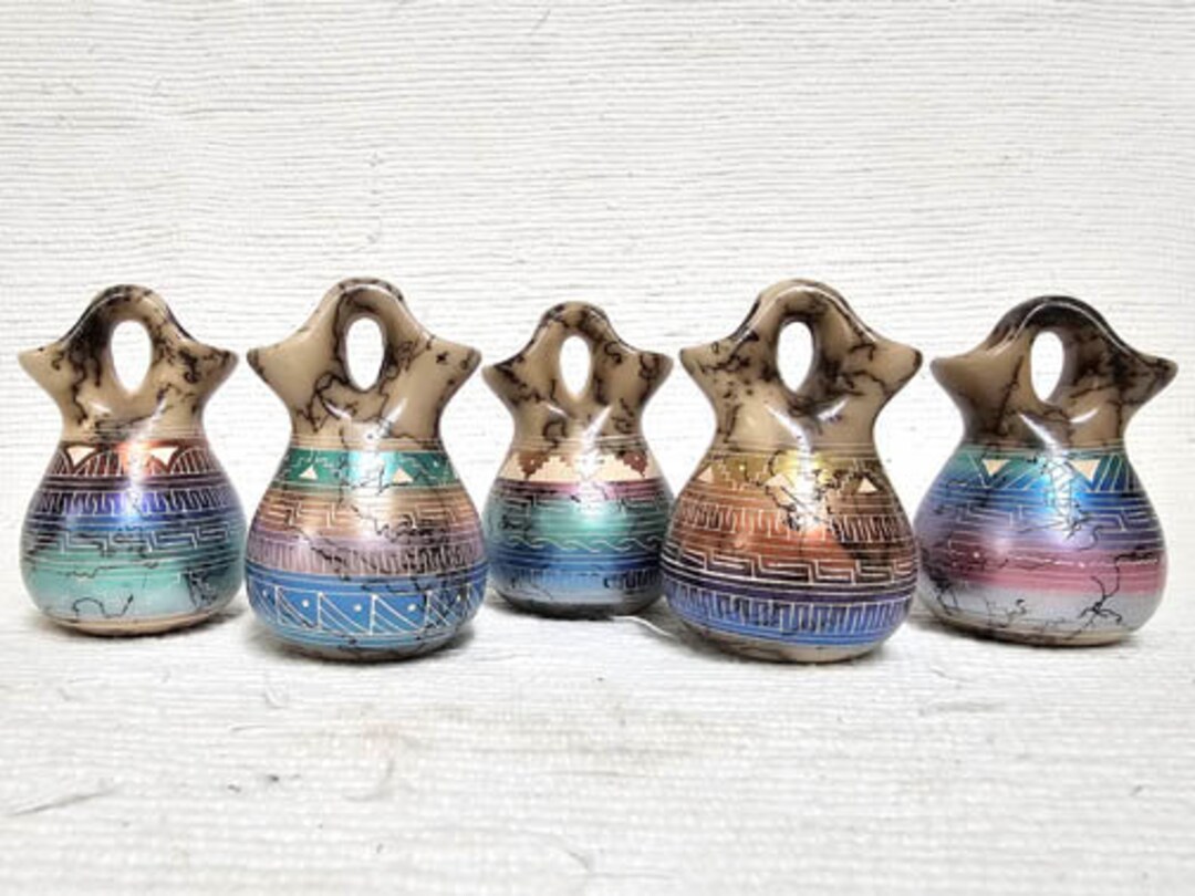 Native American Navajo Fine Etched Horsehair Wedding Vase by Arlene ...