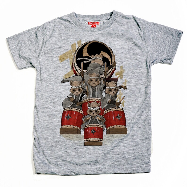 Taiko Tanuki Play Drum T-shirt - Etsy