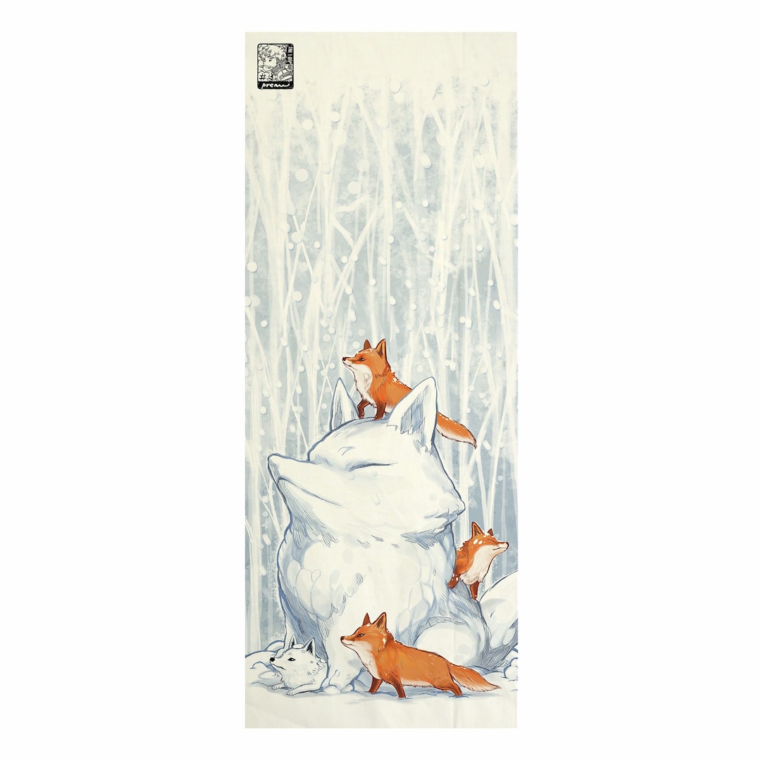 Snow Fox / Oh! My Cat / Oh! My Dog Tenugui Canvas No Frame - Etsy