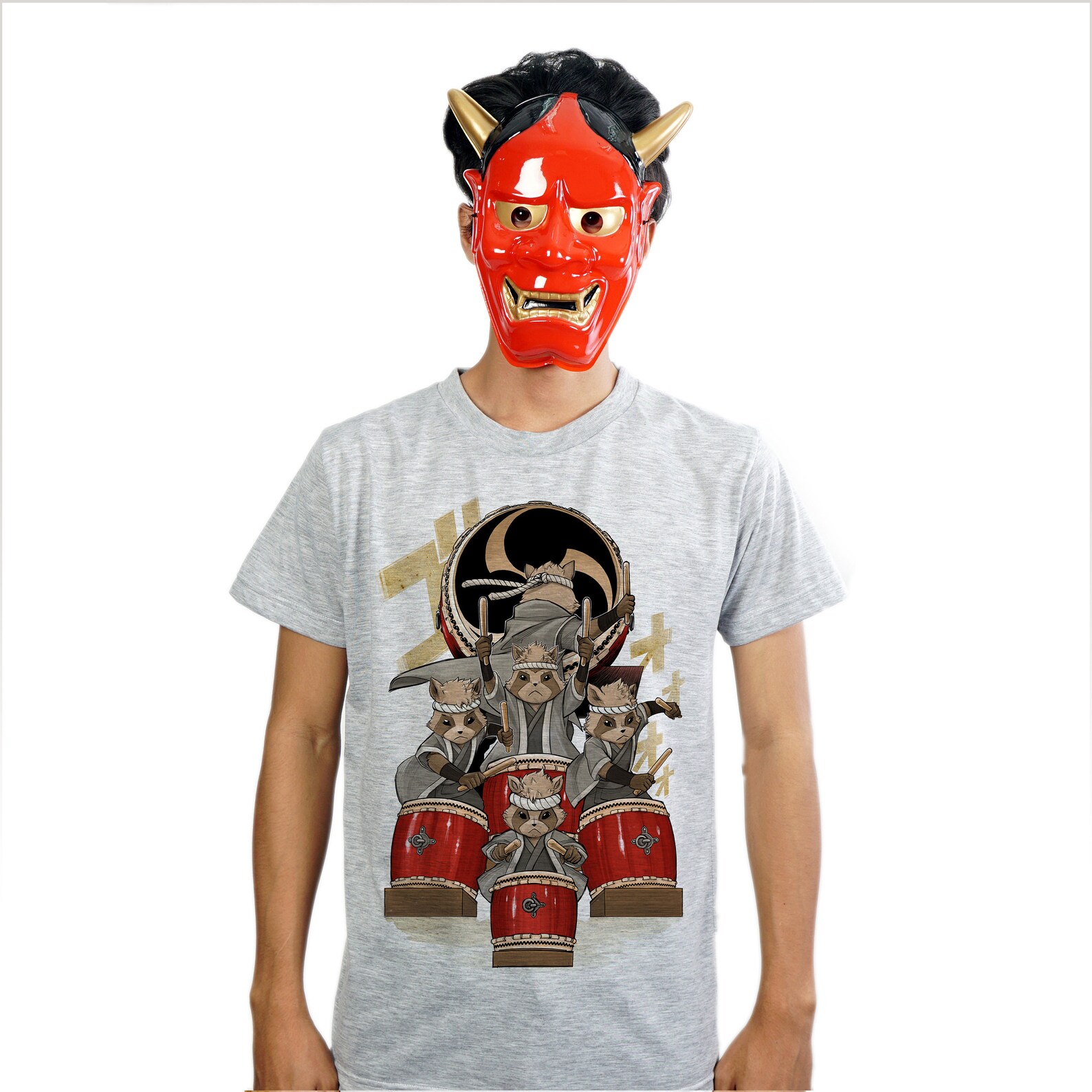 Taiko Tanuki Play Drum T-shirt - Etsy