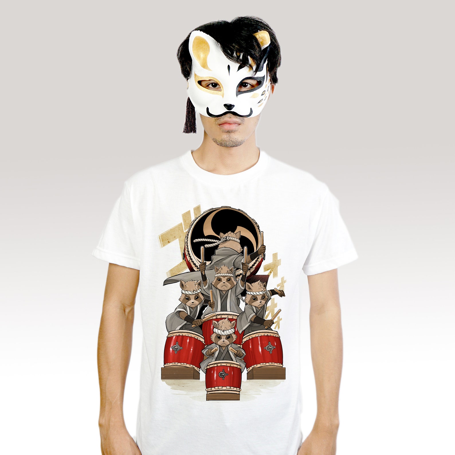 Taiko Tanuki Play Drum T-shirt - Etsy