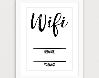 Wifi password card | Etsy