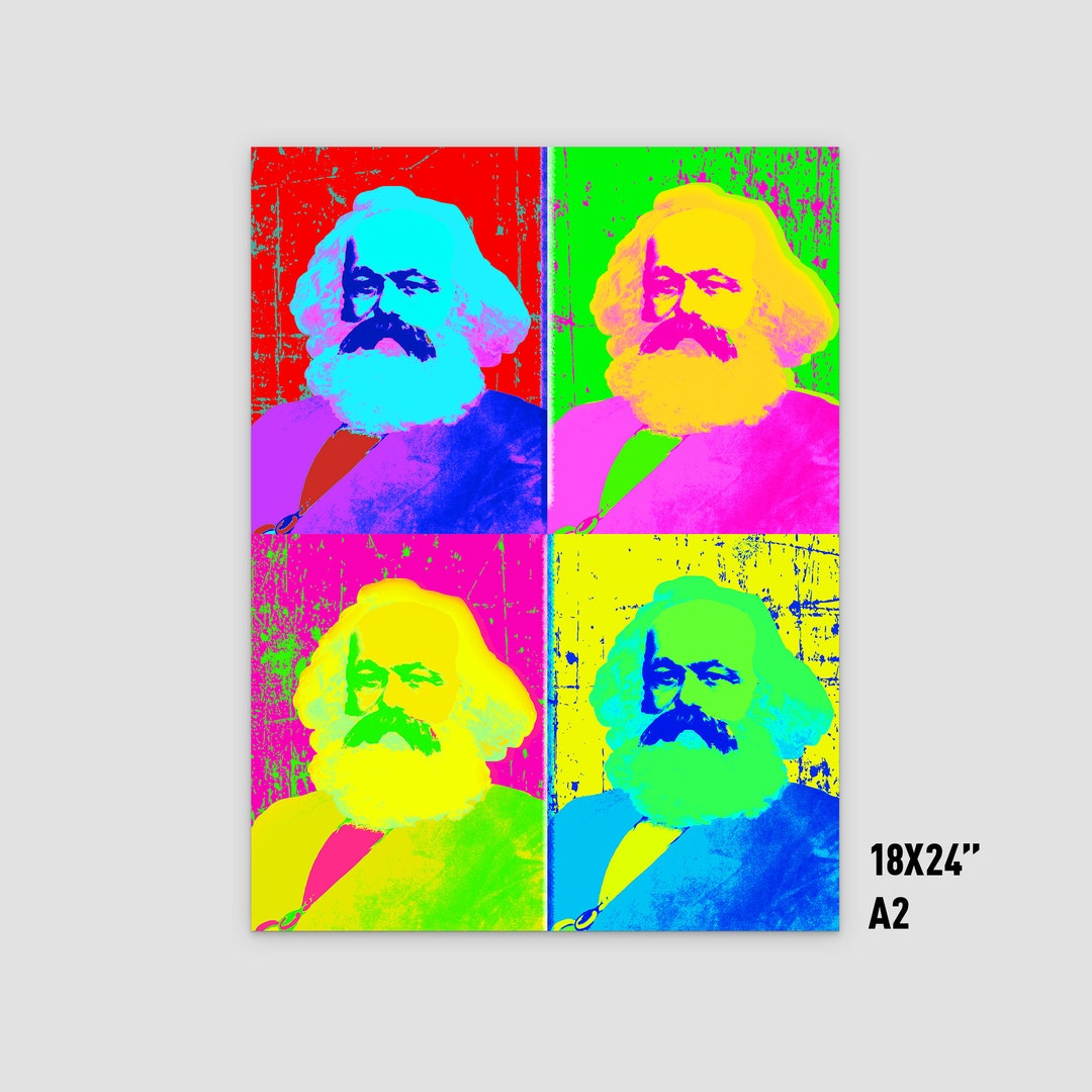 Karl Marx Poster Warhol Style Communist Pop Art Poster, Marx Print ...