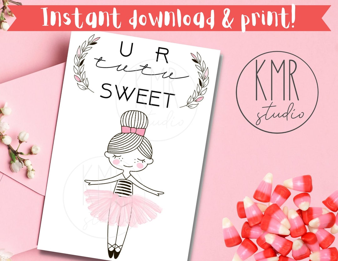 Thank You/tutu Sweet DANCER Card; Instant Download & Print! 4x6 Blank ...