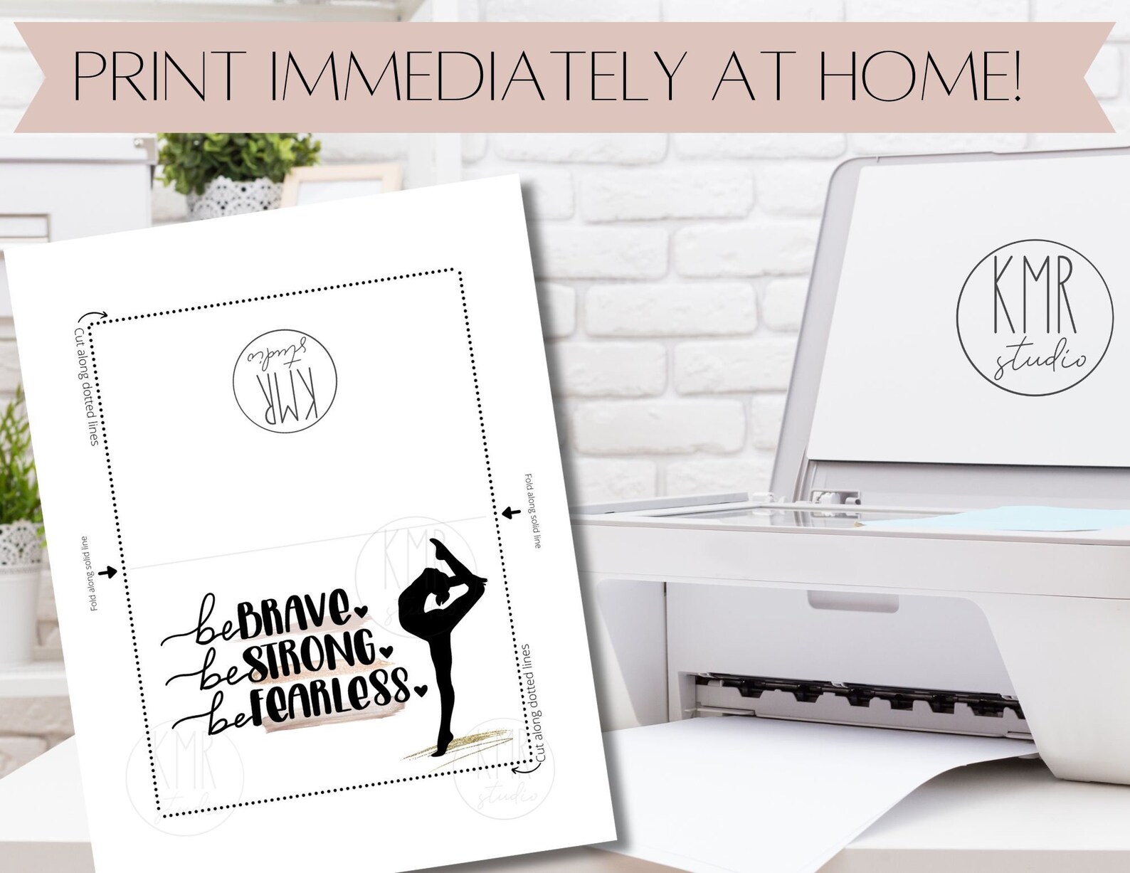 Dance CARD 4x6; Instant Download & Print! Brave Strong Fearless; Blank ...