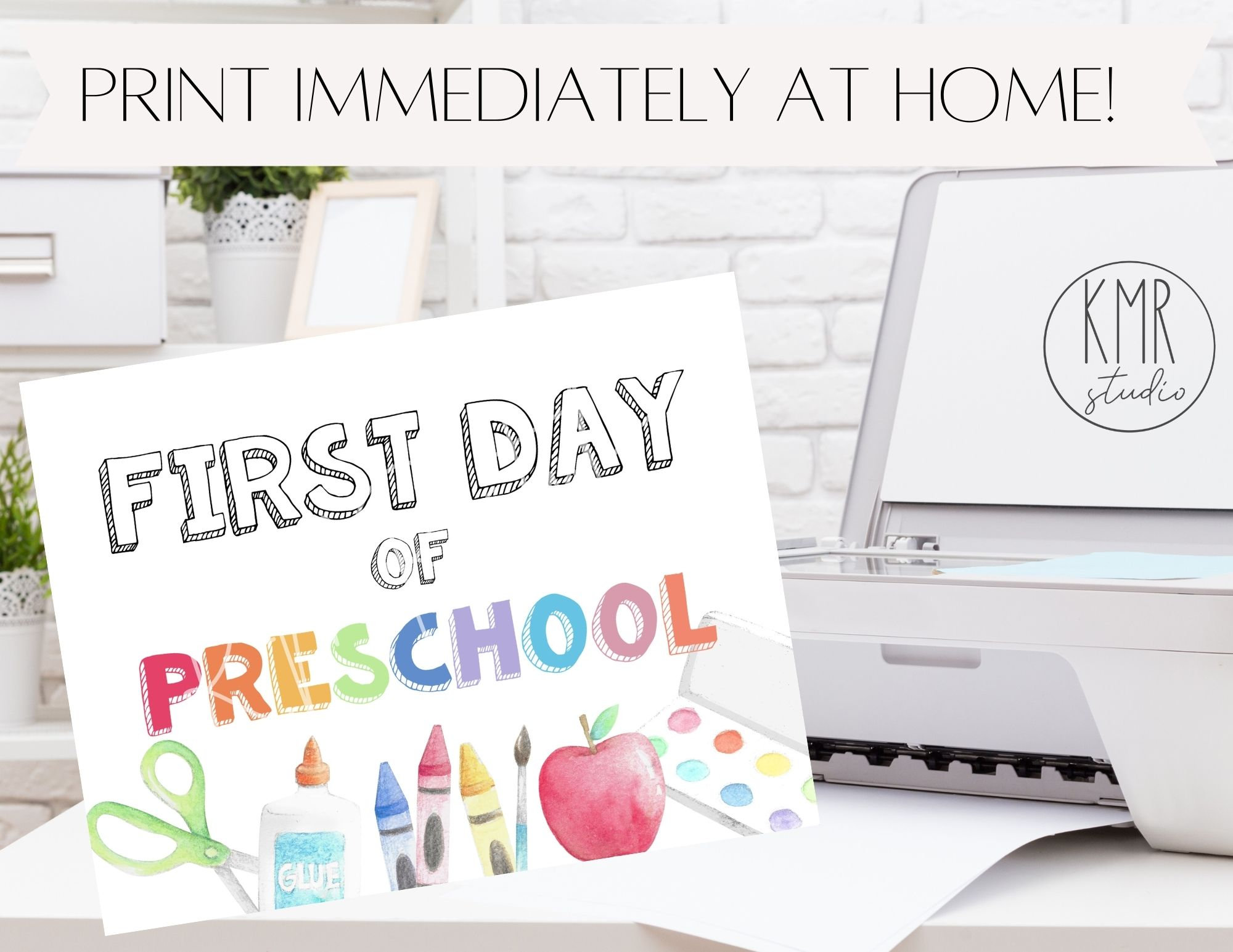 First Day Preschool Sign: INSTANT Download & Print Hooray Collection - Etsy