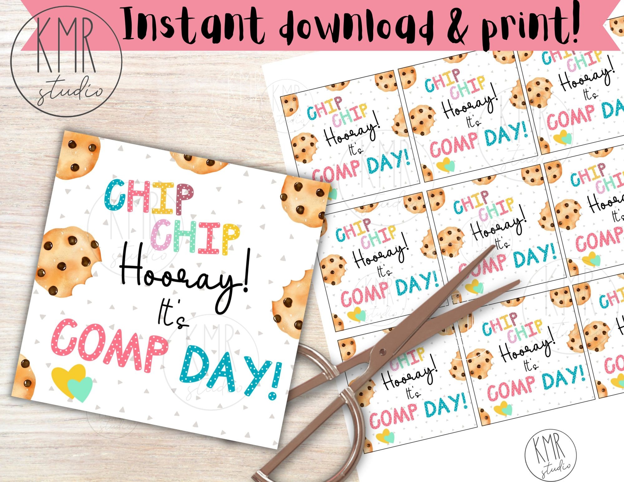 COMP Dance/cheer TAGS; INSTANT Download & Print! 2.5x2.5"; Chip Chip ...