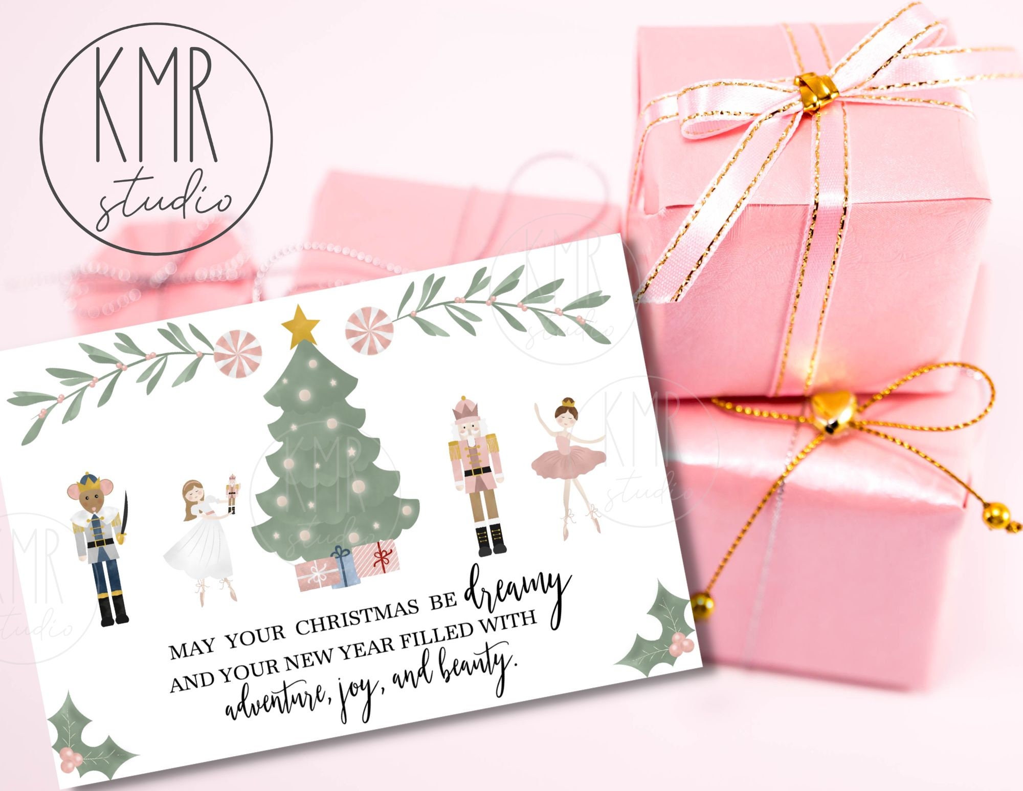 Nutcracker CARD; Instant Download & Print! Blank 4x6 Folded Card ...