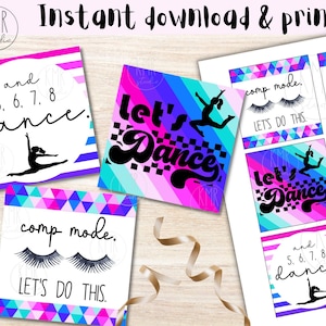 DANCE Gift/treat TAGS; INSTANT Download & Print! 2.5x2.5" Competition ...