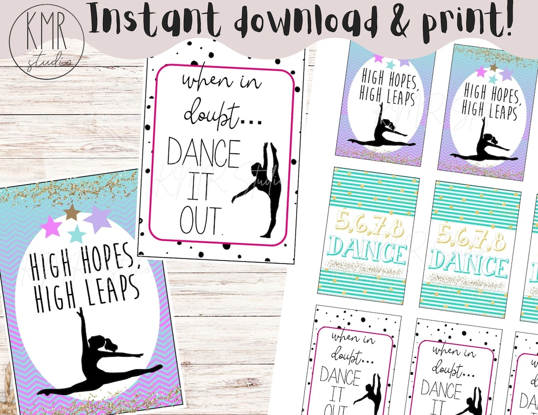 Dance Gift & Treat TAGS! INSTANT Download and Print! Bright Technique ...