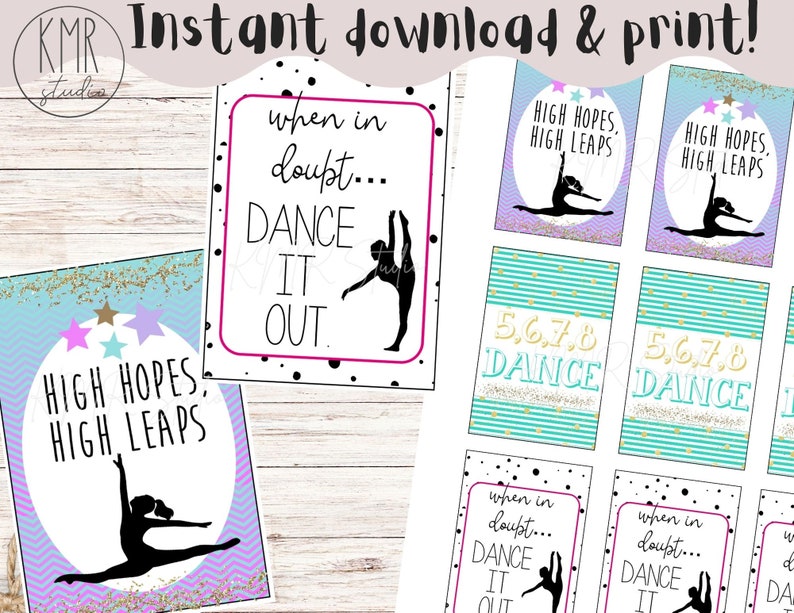 Dance Gift & Treat TAGS! INSTANT Download and Print! Bright Technique ...