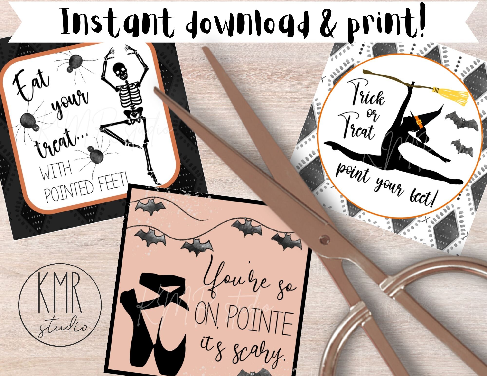 Halloween DANCE TAGS; Instant Download & Print! 2.5x2.5". 3 Designs ...