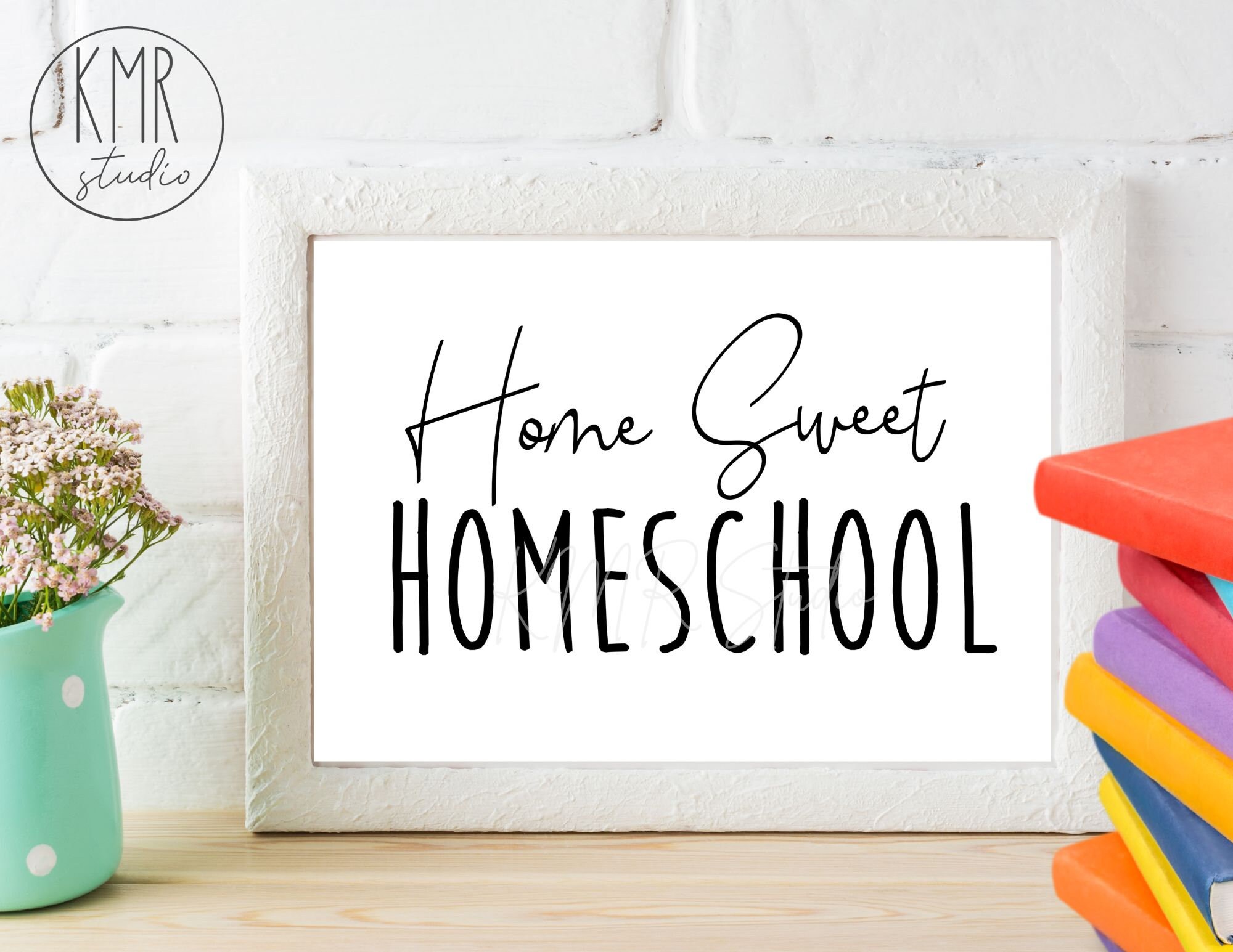 Home Sweet Homeschool SIGN; INSTANT Download & Print! BW Simple ...