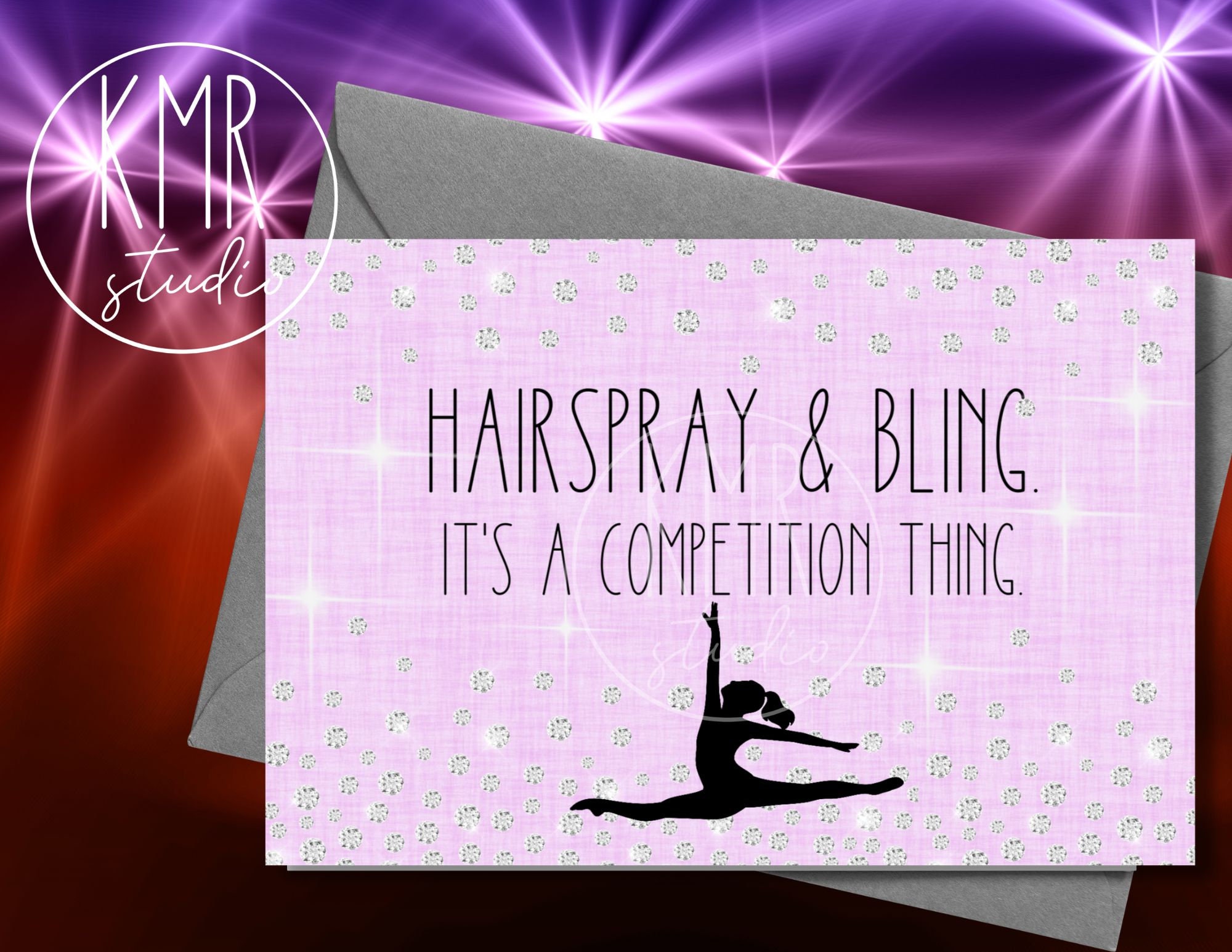 Dance Competition CARD; Instant Download & Print! 4x6 Blank Folded Card ...