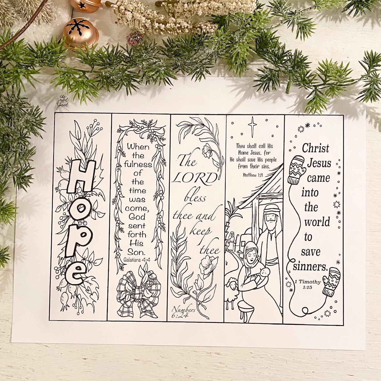 Instant Download, Printable Christmas Colouring Bookmarks, Bible ...