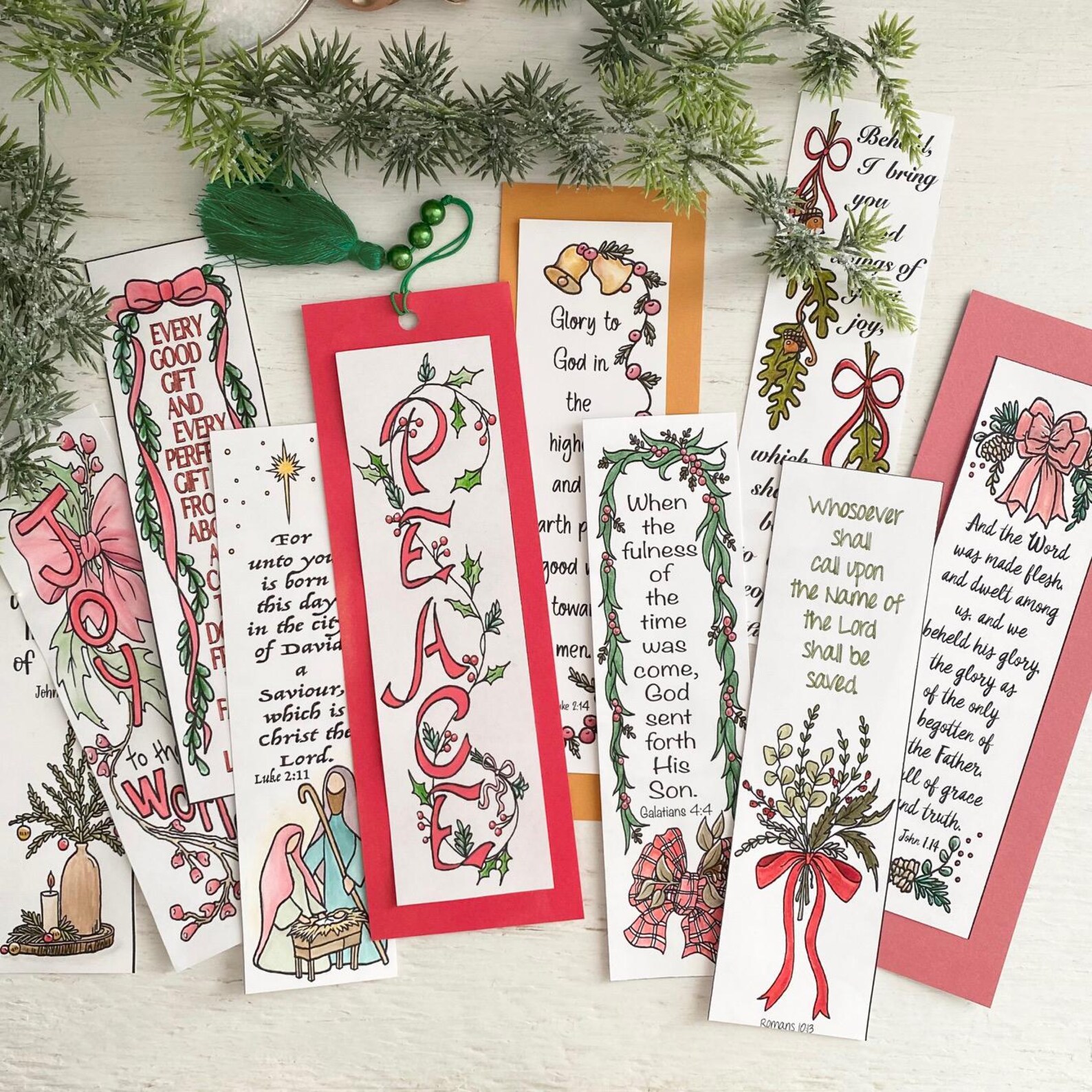 Christmas Bookmark Bundle. 25 Printable Bookmarks or Bible Journaling ...