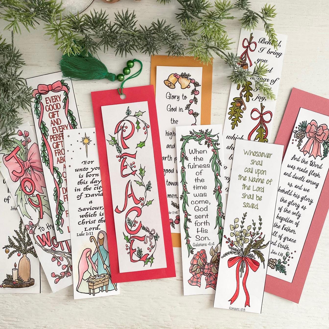 Christmas Advent Bookmark Bundle. 25 Printable Bookmarks or Bible ...