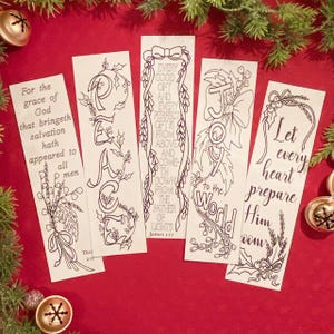 Christmas Printable Coloring Bookmarks, Christian, Advent, Bible, Bible ...