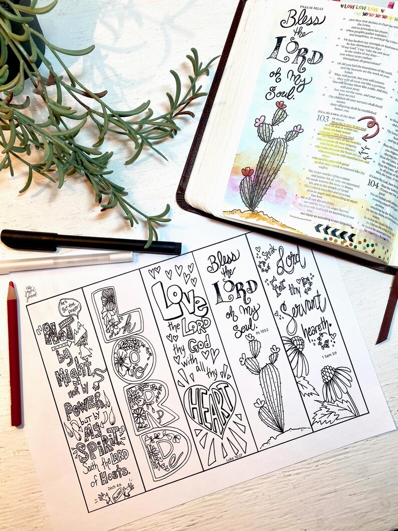 KJV Bookmarks or Bible Journaling Traceable Template. Printable Digital ...