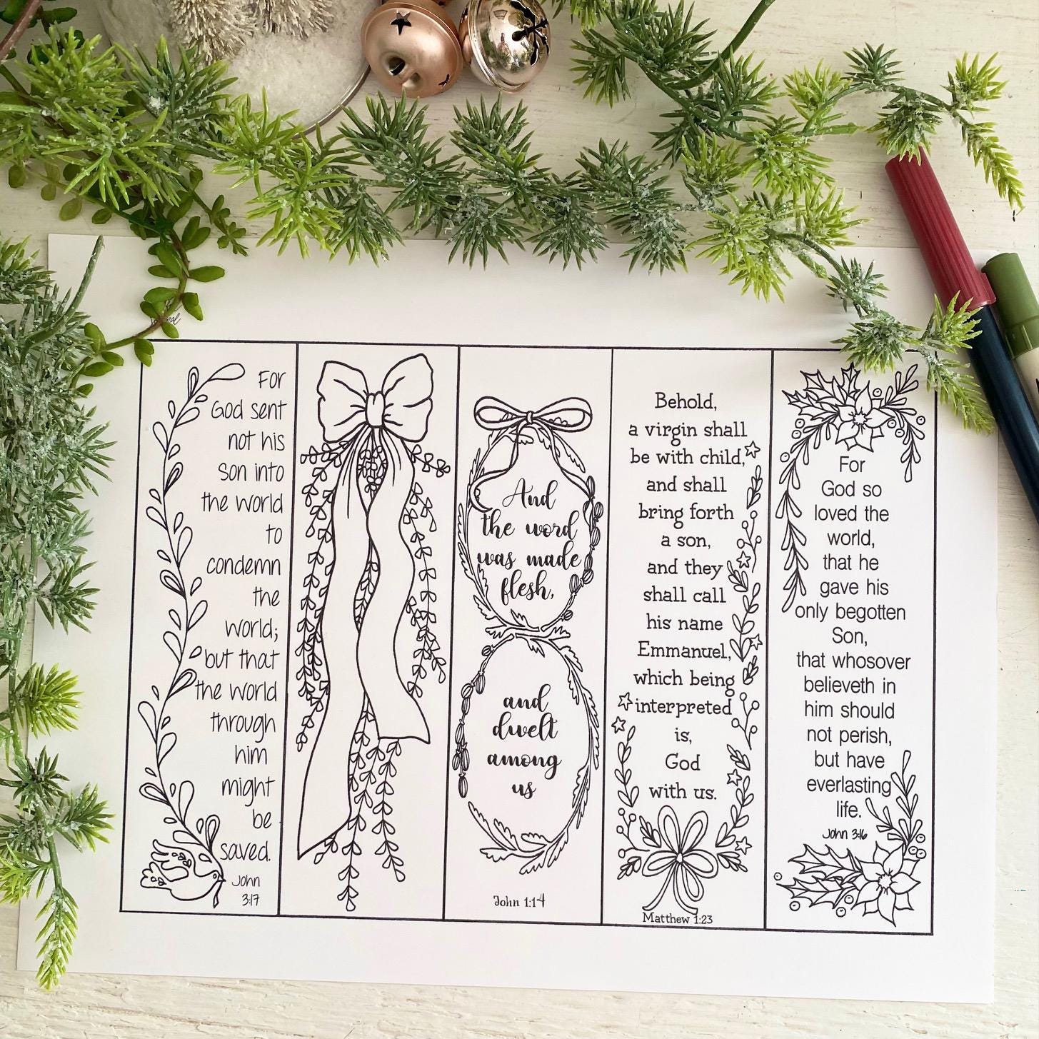 Christmas Advent Bookmark Bundle. 25 Printable Bookmarks or Bible ...