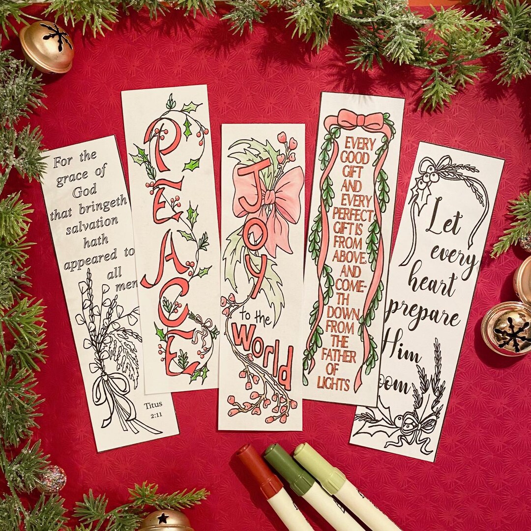 Christmas Printable Coloring Bookmarks, Christian, Advent, Bible, Bible ...