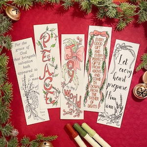 Christmas Printable Coloring Bookmarks, Christian, Advent, Bible, Bible ...