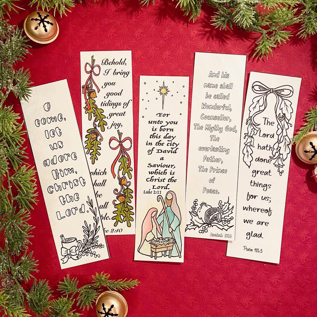 Printable, Instant Download, Christmas Bookmarks, Bible Journaling ...