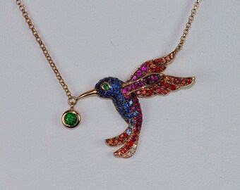 Hummingbird Necklace Copper Humming Bird Pendant - Etsy