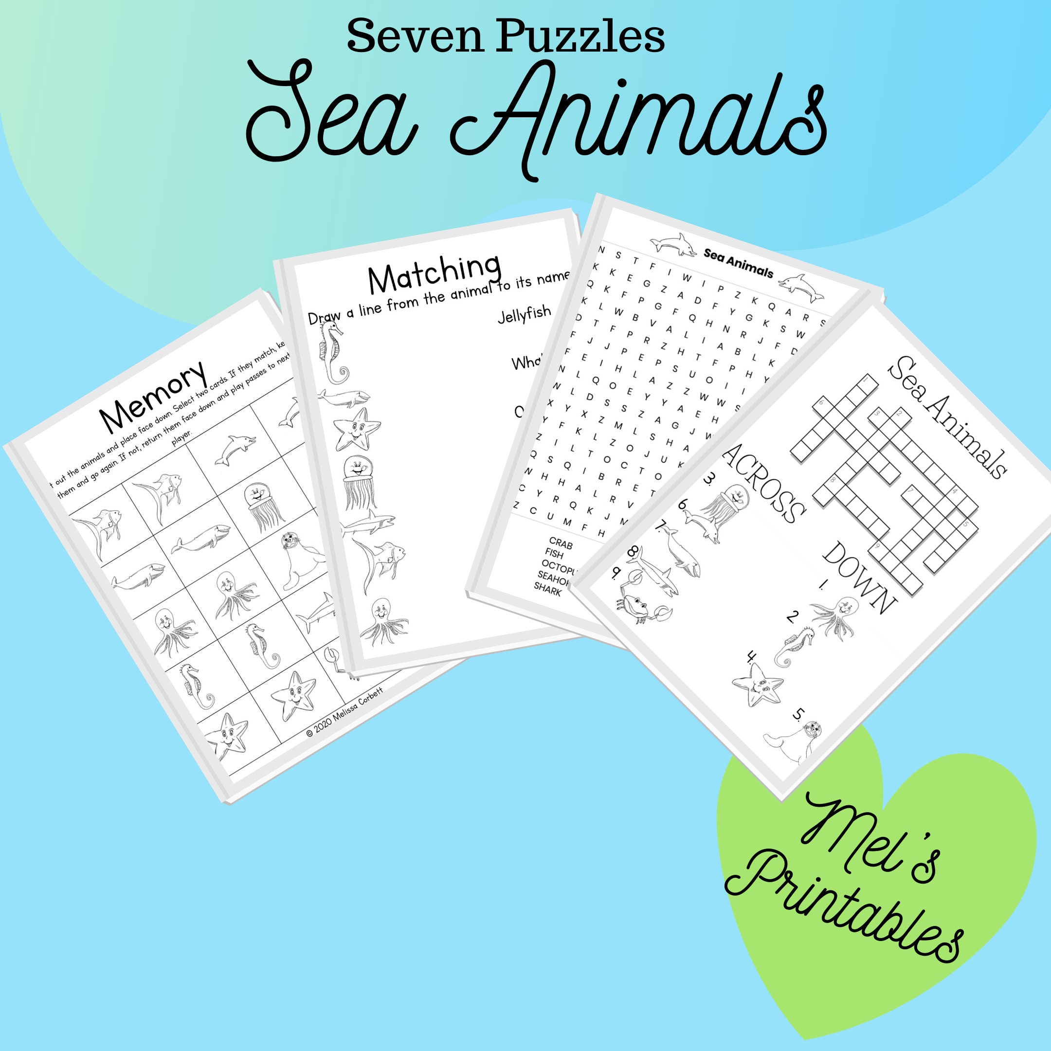 Sea Animals Spanish English Bilingual Coloring and Activities Book - Etsy