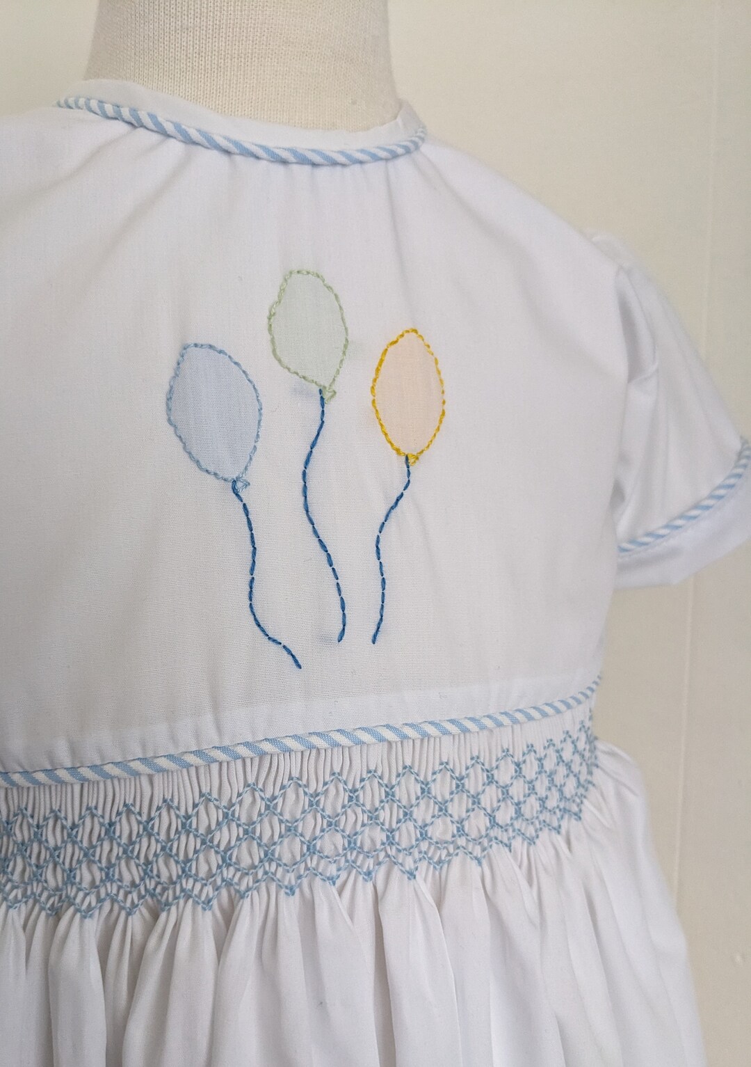 Baby Boy Birthday Bubble. Smocked Birthday Bubble. Shadow Embroidered ...