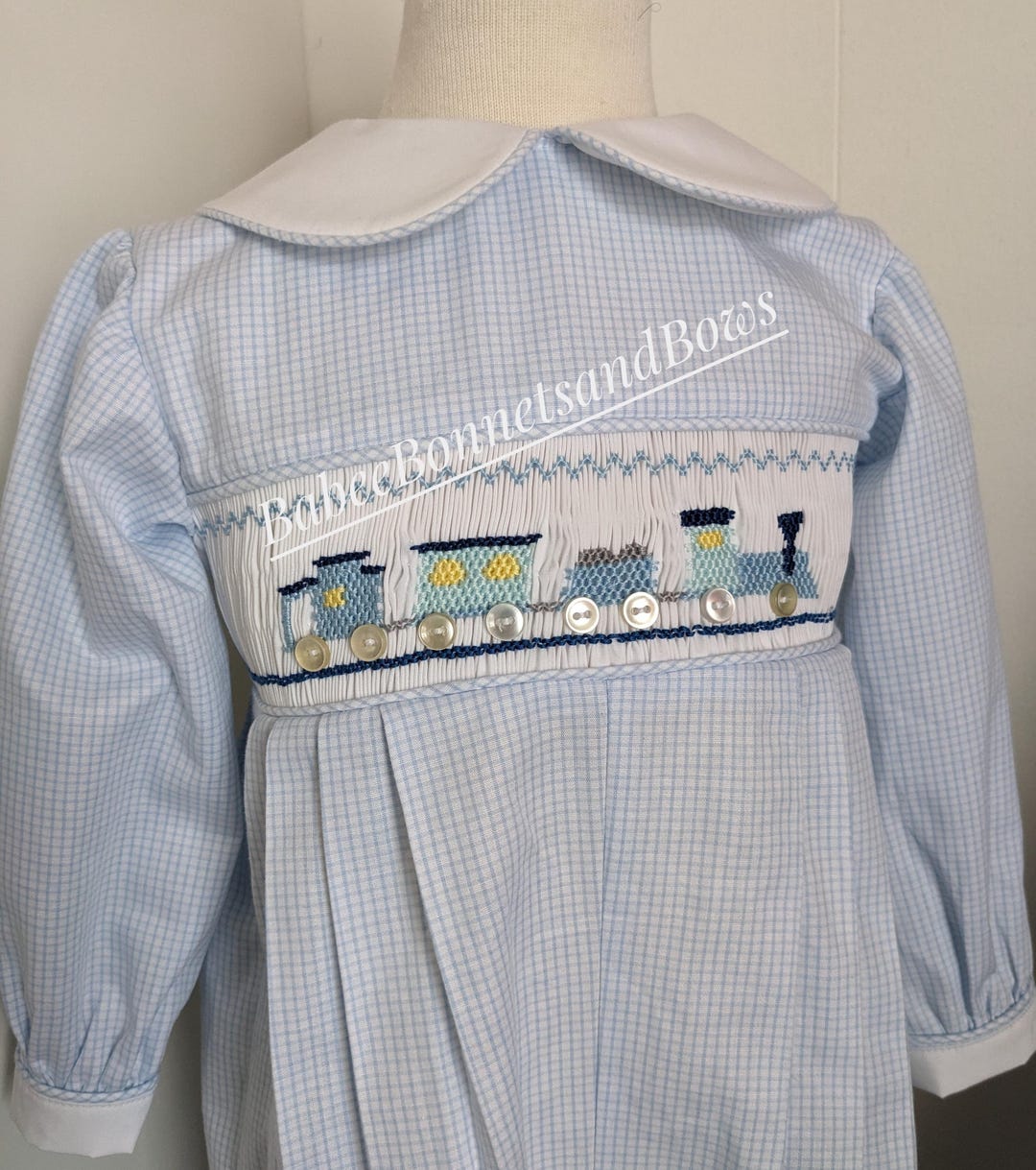 Boys Smocked Rompers. Boys Smocked Train Smocked Rompers. Boys Winter ...
