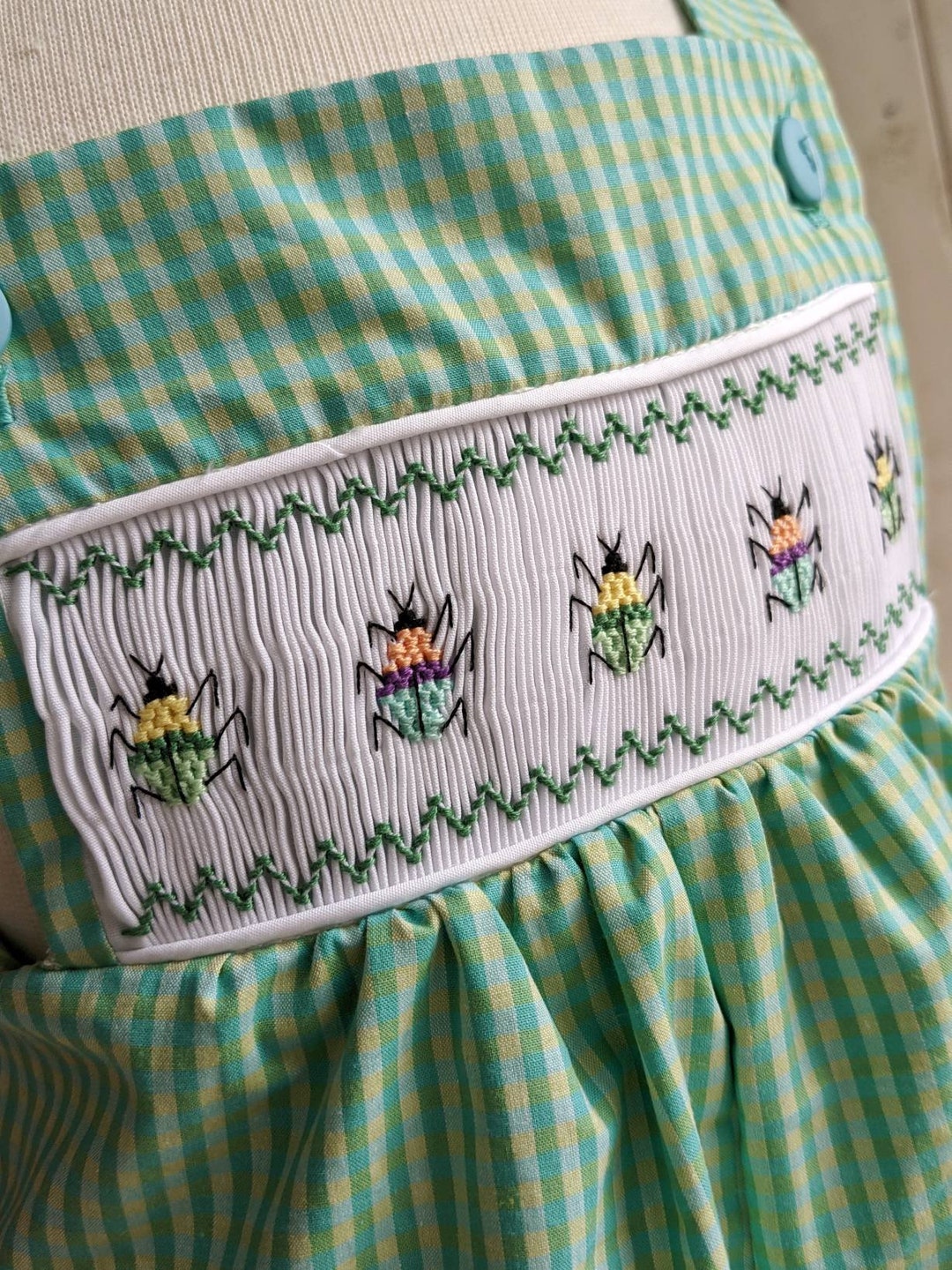 Boys Smocked Romper. Smocked Bugs. Boys Sunsuit. Baby Boys Smocked ...