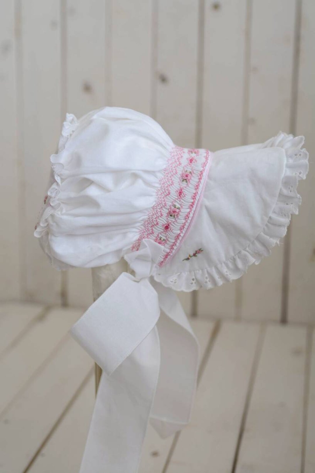Beautiful Smocked Sun Bonnet. Baby Girls Bonnet. Smocked Bonnet. Sun ...