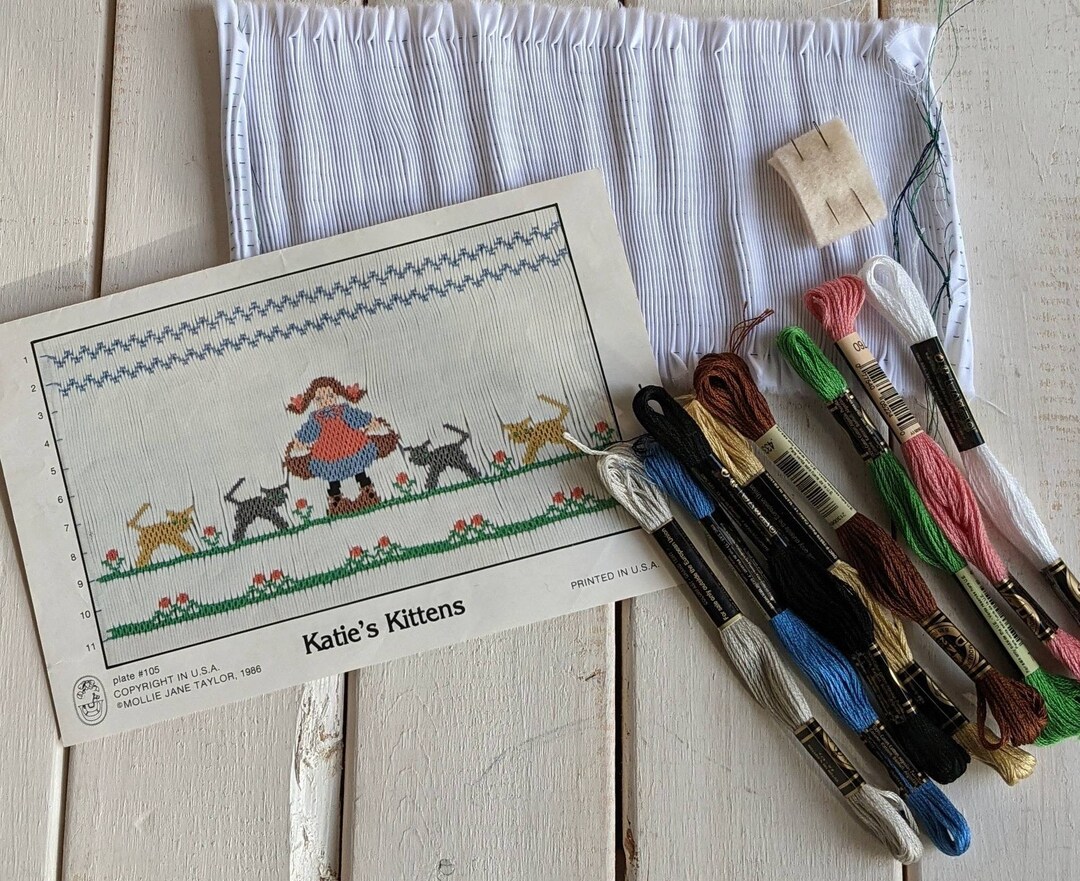 Smocking Kit. Pleated Panel, Threads, Needles, Smocking Plate. Learn to ...