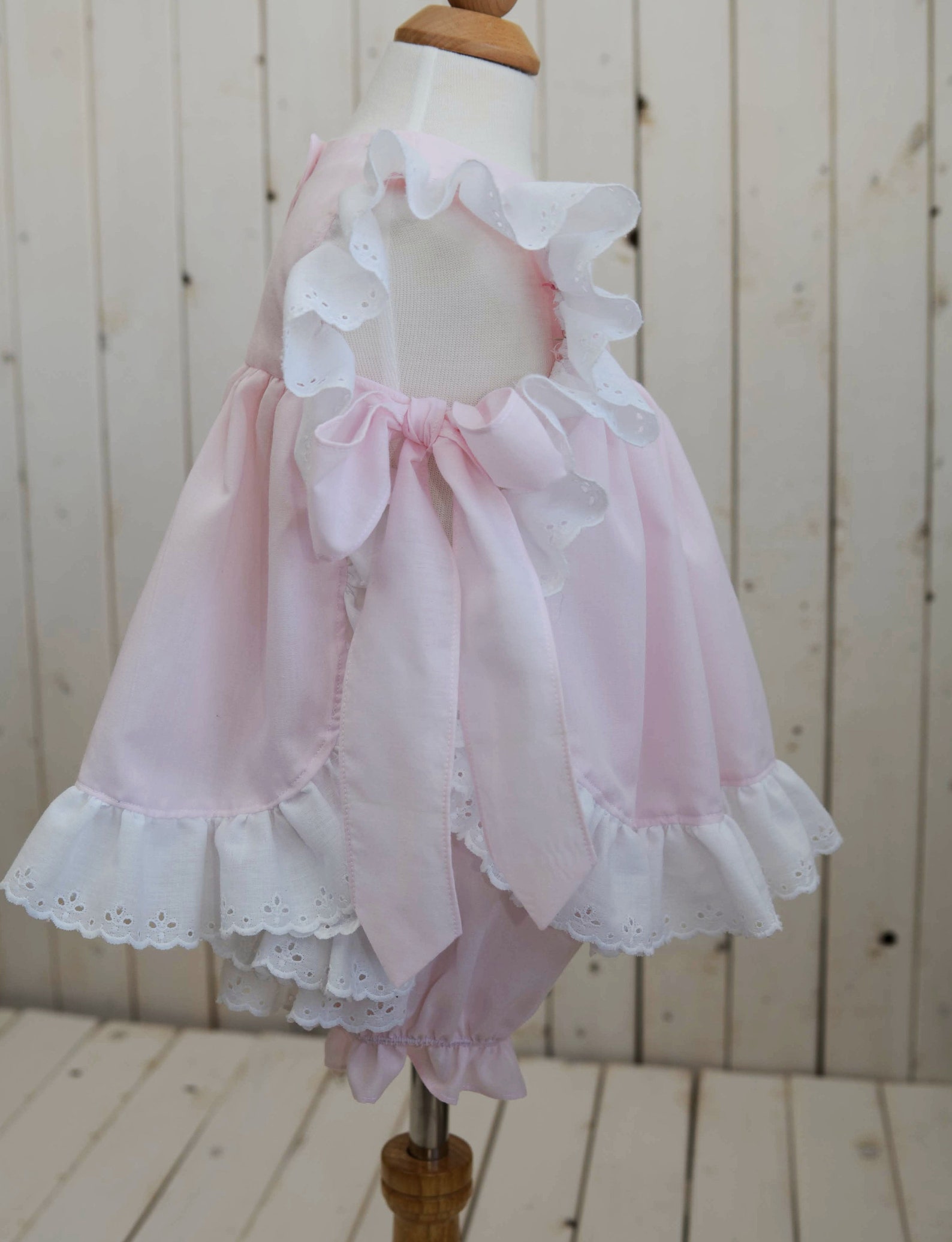 Baby girl pinafore. Pinafore with ruffled bloomers. Pink | Etsy