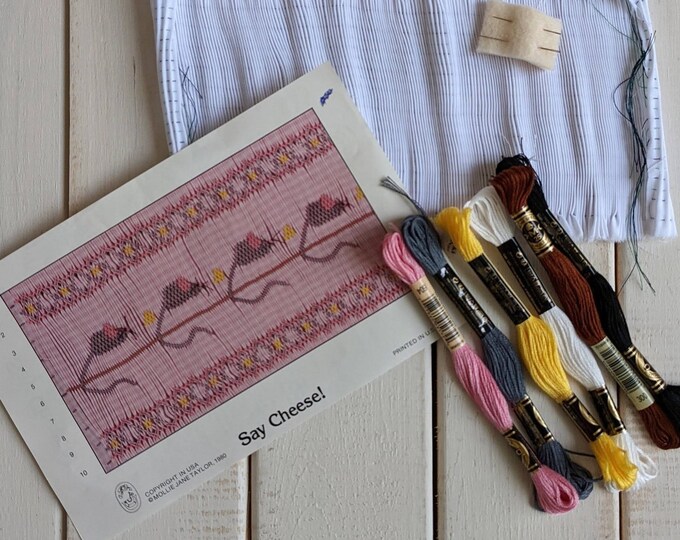 Smocking Kit. Pleated Panel, Threads, Needles, Smocking Plate. Learn to ...