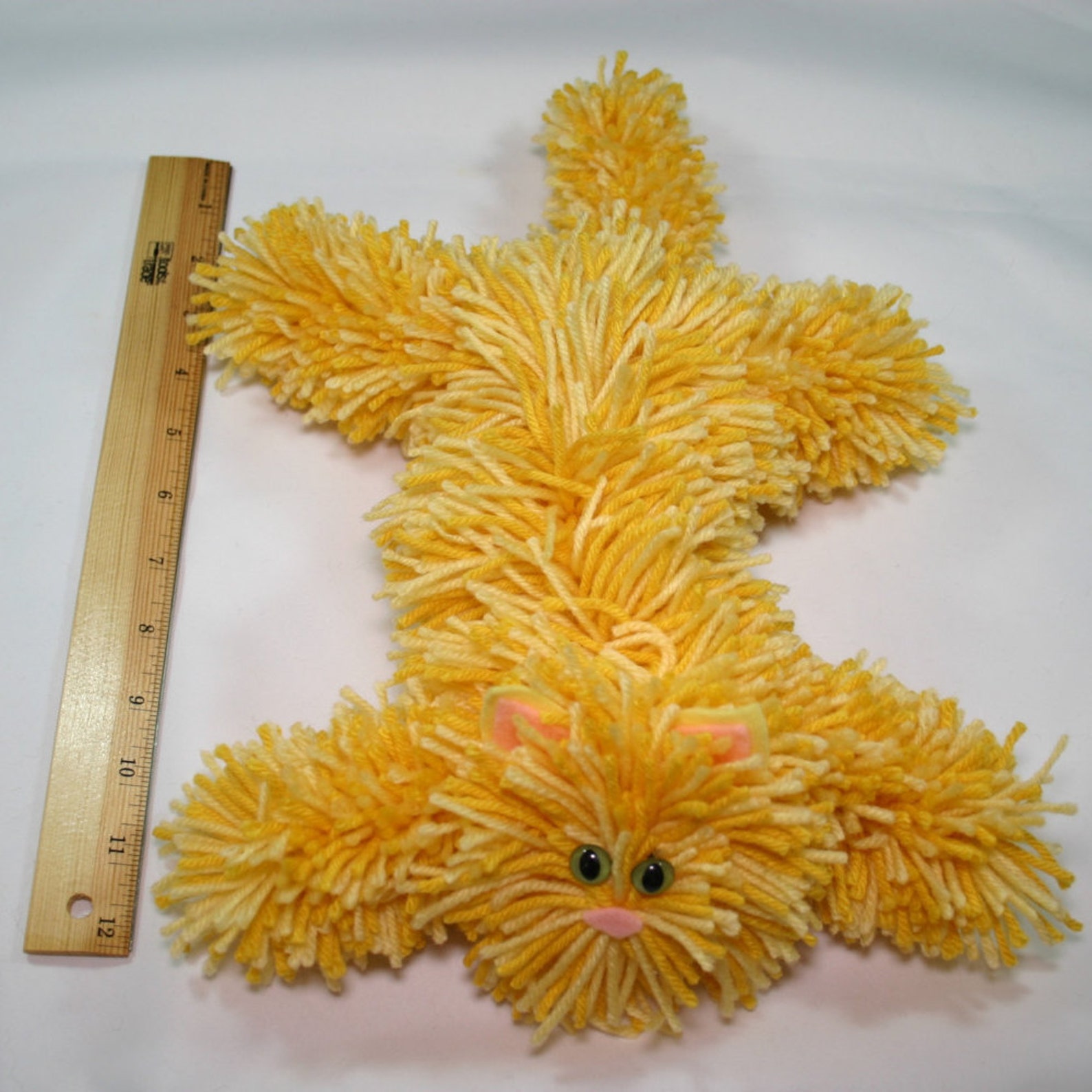 Yellow Tabby Yarn Cat Collectible, Soft Yellow Tabby Yarn Kitty With ...