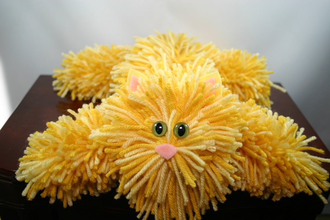 Yellow Tabby Yarn Cat Collectible, Soft Yellow Tabby Yarn Kitty With ...