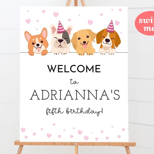 Lets Pawty Welcome Sign Puppy Party Sign Dog Birthday Decor - Etsy