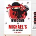 Ninja Birthday Party Welcome Sign, Karate Martial Arts Birthday Poster ...