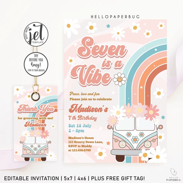 Hippie Invitation - Etsy